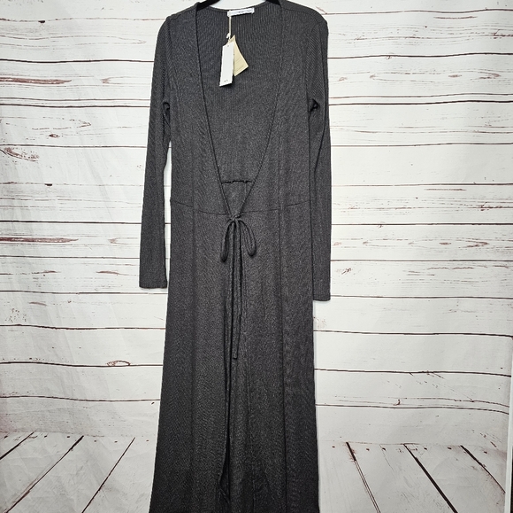 Mango | Dresses | Mng Mango Gray Ribbed Wrap Dress | Poshmark